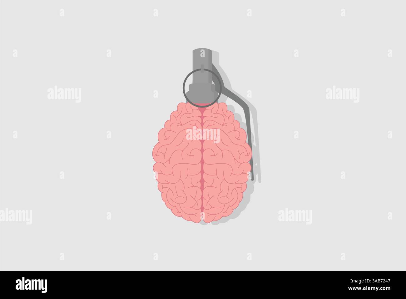 Brain grenade isolated on white background. Hand bomb. Vector ...