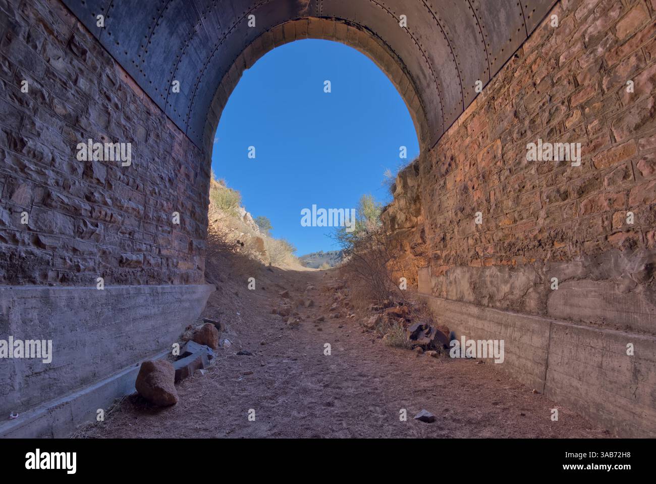 Interior view of the Johnson Canyon Railroad Tunnel. Constructed in ...