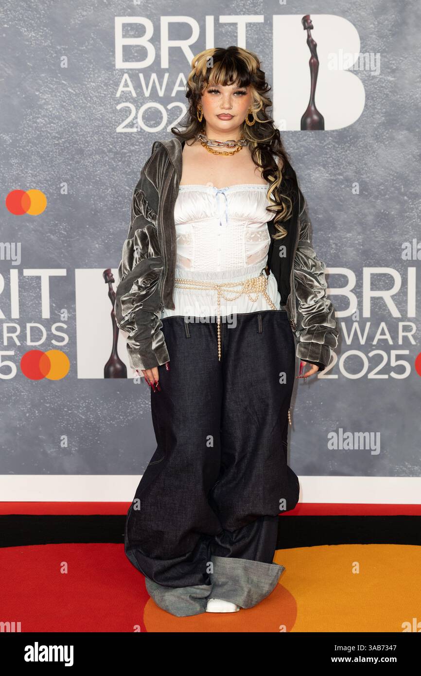 Celebs and guests attend the Brit Awards 2025 at the 02 Arena Featuring ...