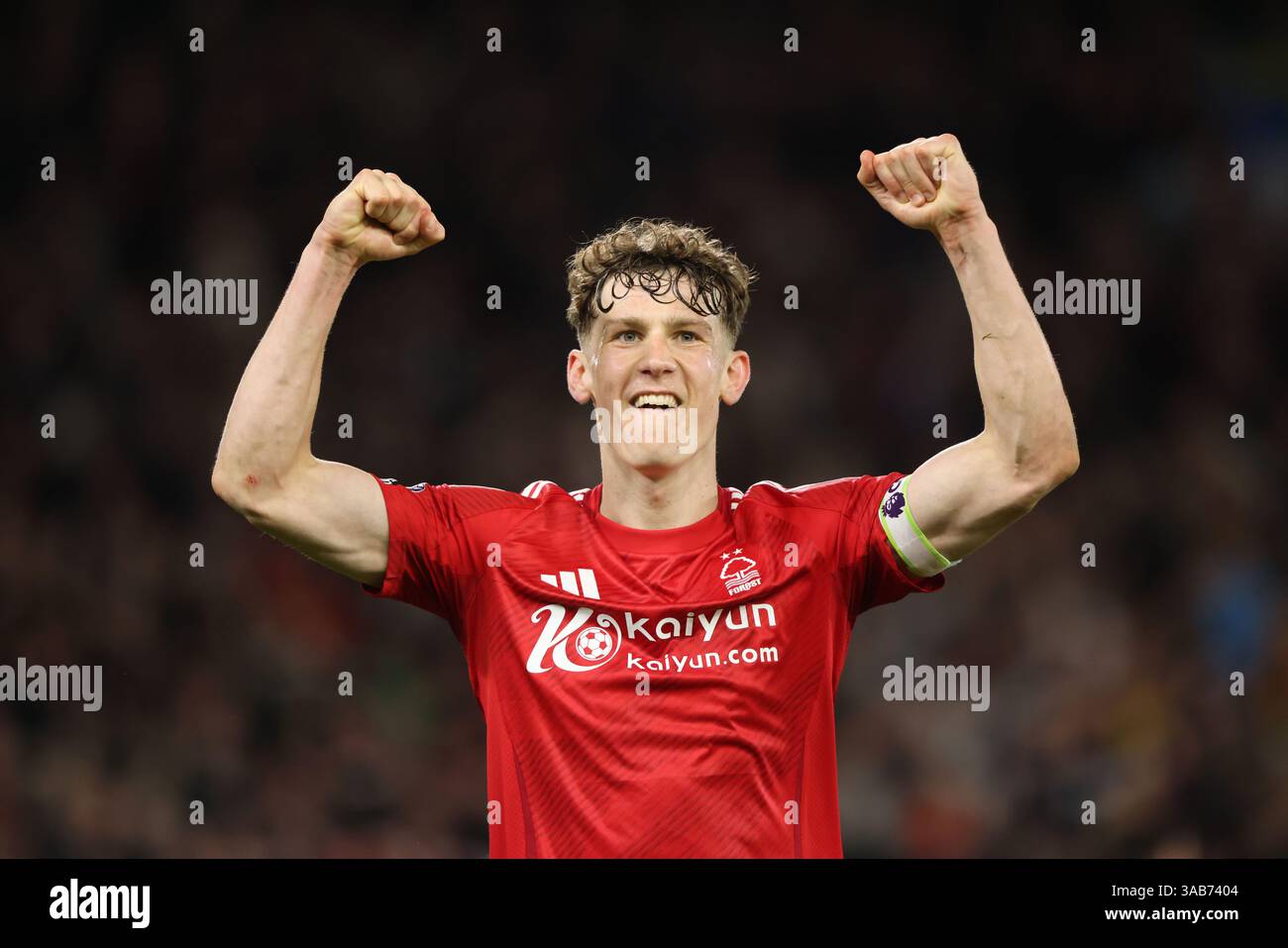 Nottingham, UK. 01st Apr, 2025. Ryan Yates (NF) celebrates at the ...