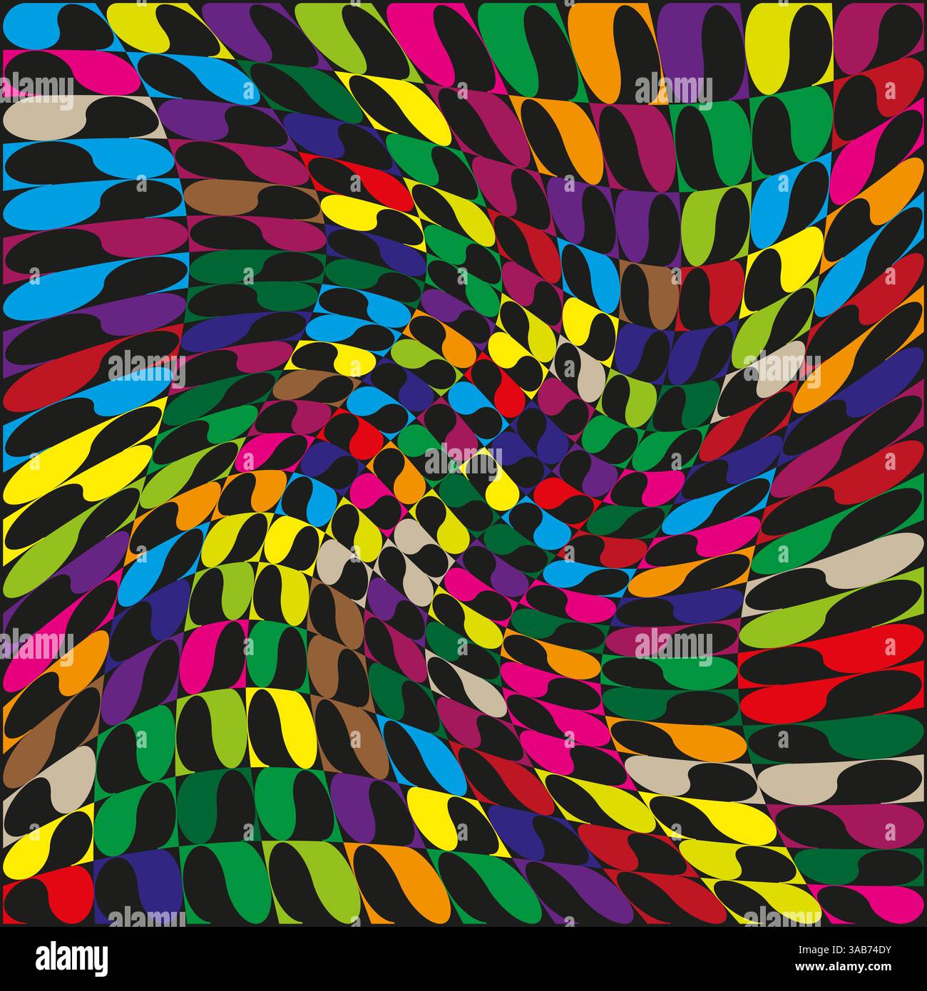 Colorful wave illusion. Optical twist pattern. Multicolor abstract ...