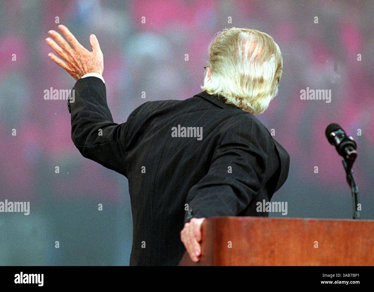 February 1996 - Charlotte, NC, USA - Evangelist Billy Graham waves to ...