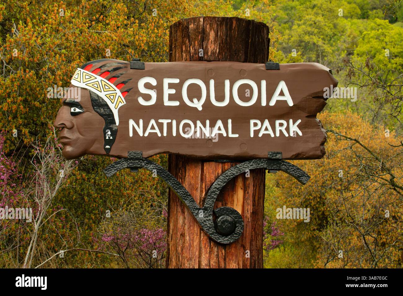 Historic Entrance Sign, Sequoia National Park, California Stock Photo ...