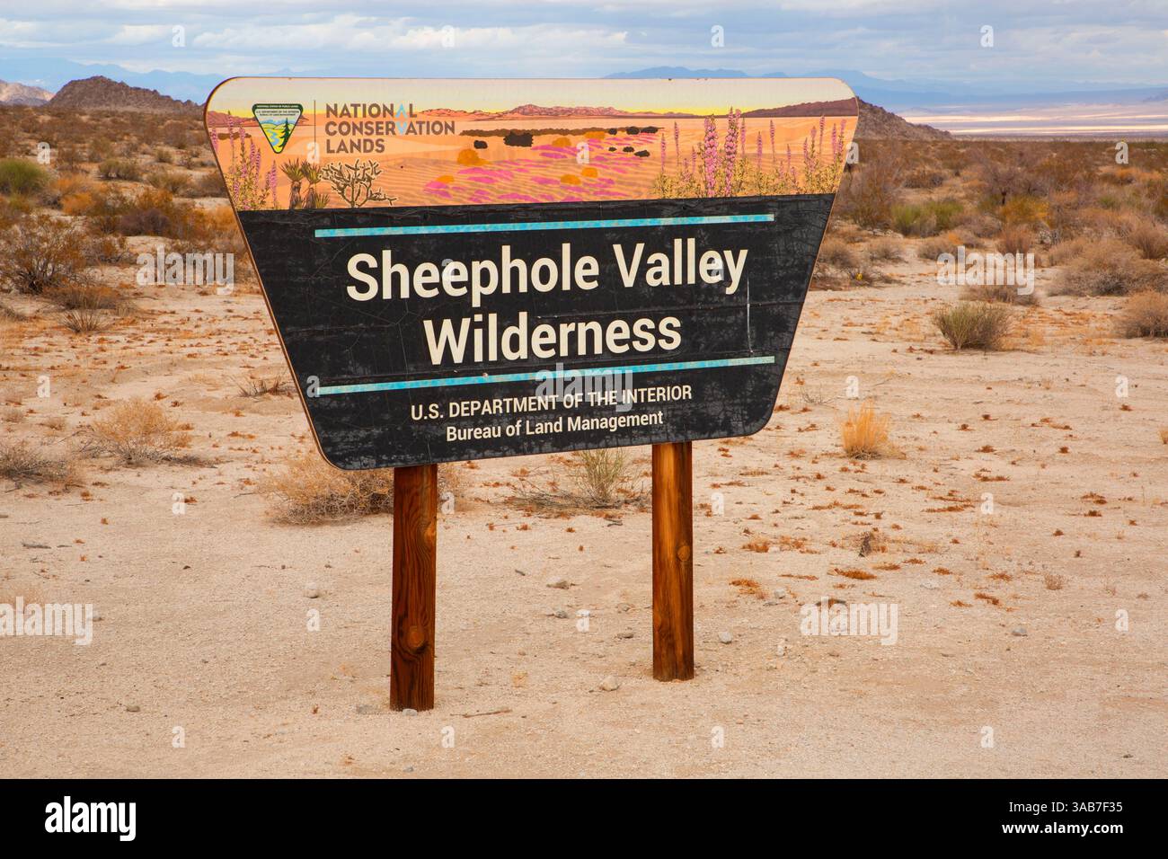 Wilderness sign, Sheephole Valley Wilderness, Mojave Trails National ...