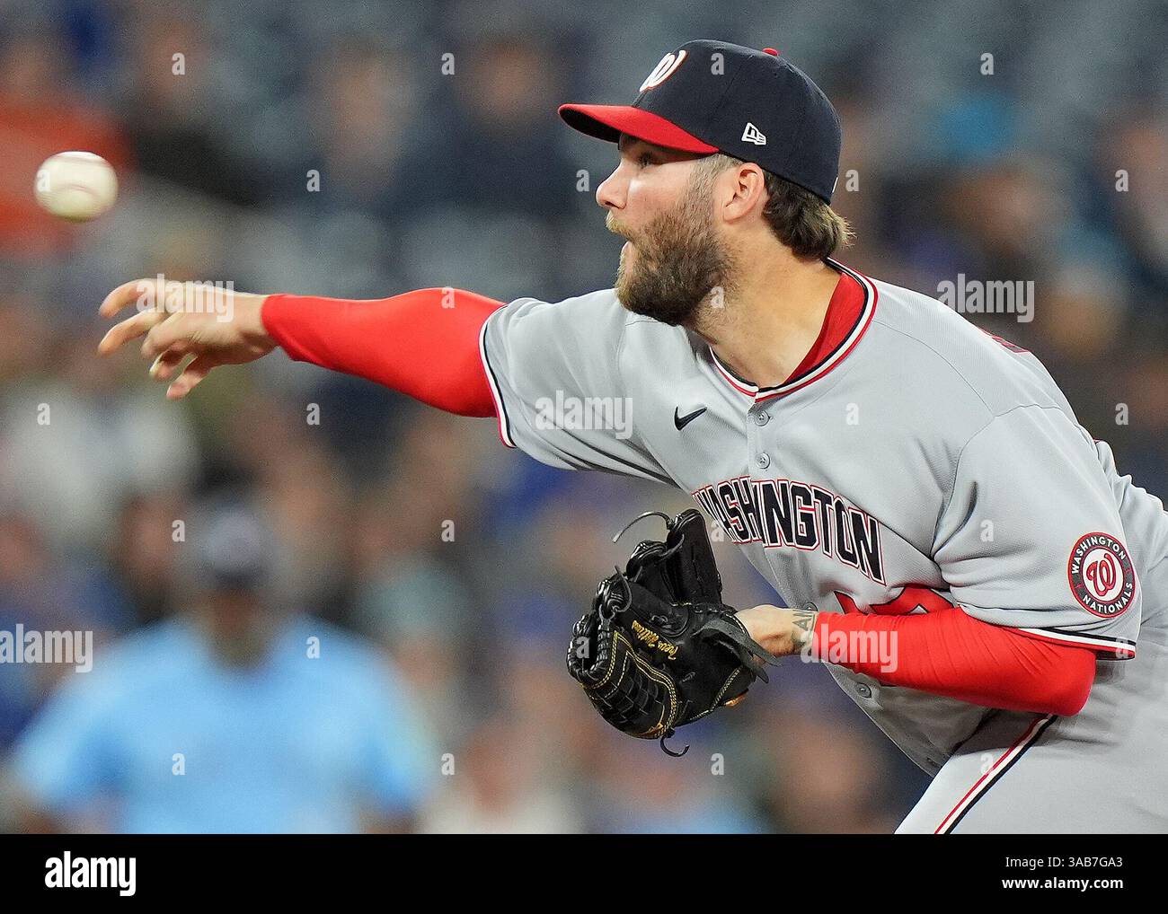 Washington Nationals' Trevor Williams works during first inning MLB ...