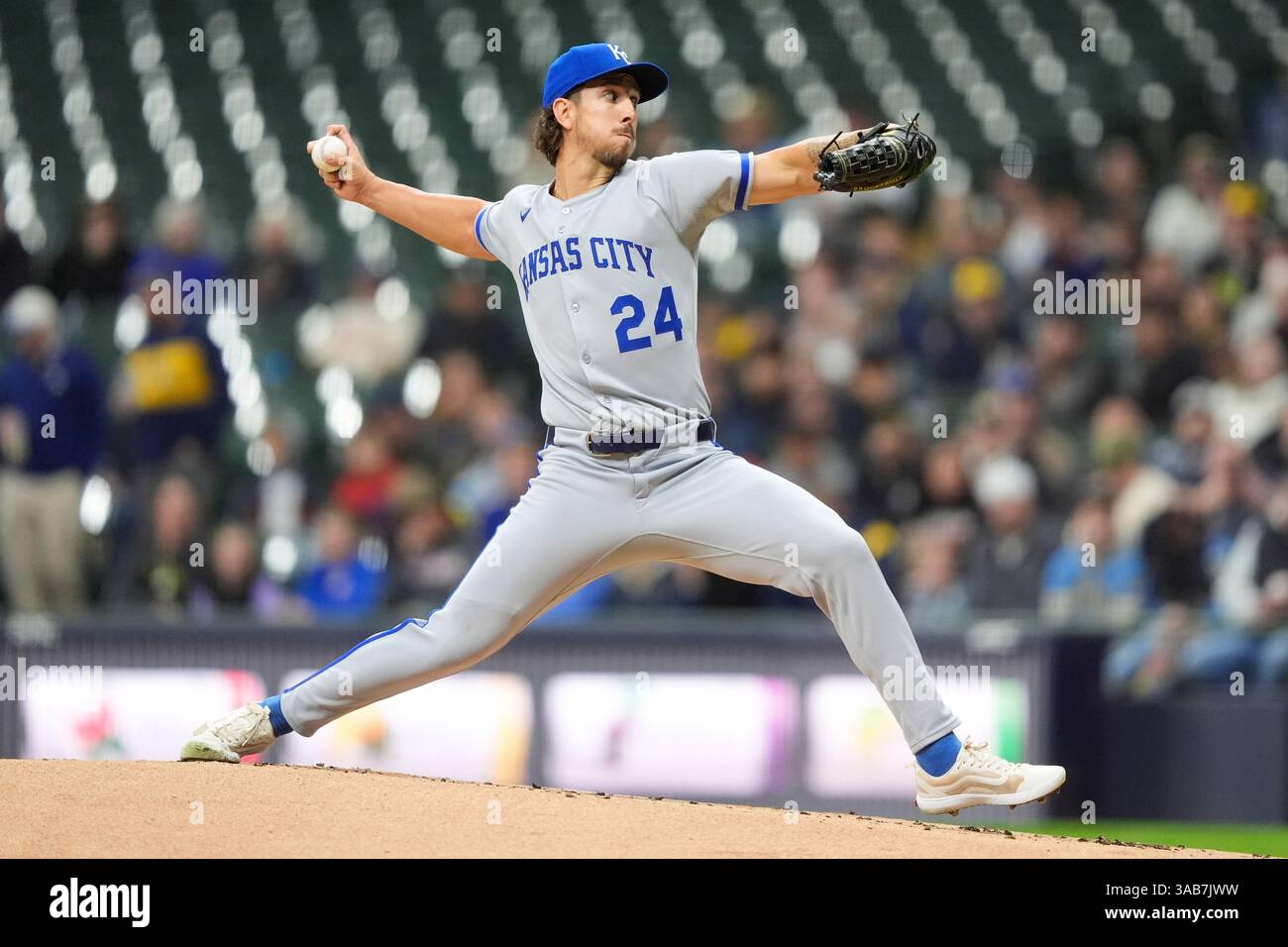 Kansas City Royals' Michael Lorenzen pitches during the first inning of ...
