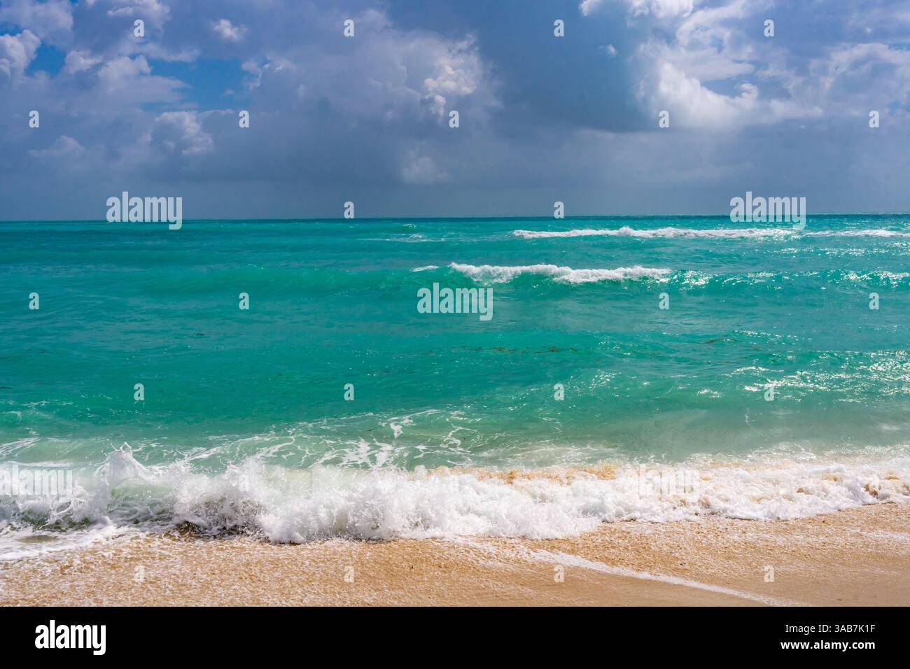 Ocean waves background. Tropical ocean waves. Blue seaside view. Foamy ...