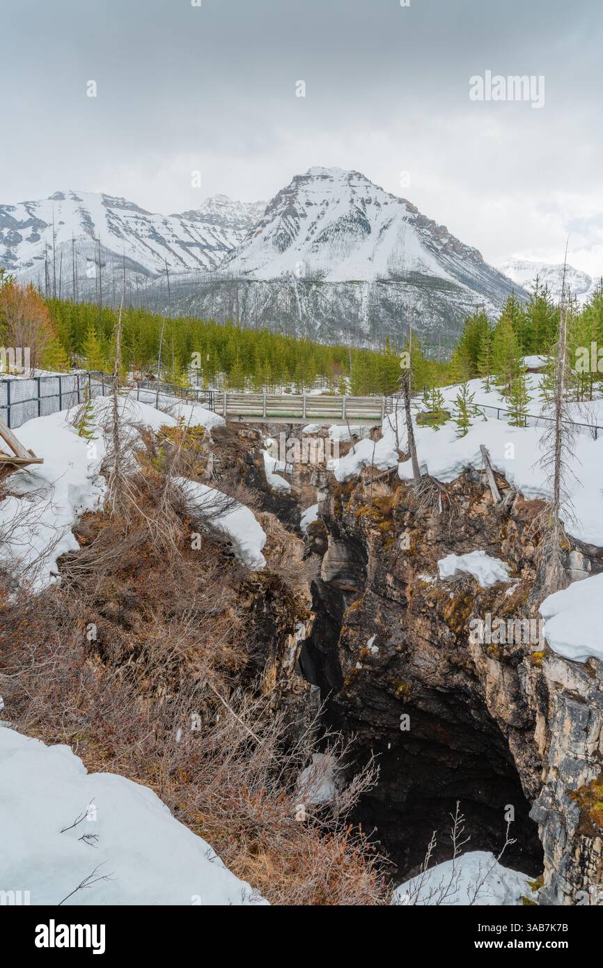 The stunning waterfall at Marble Canyon in Kootenay National Park ...