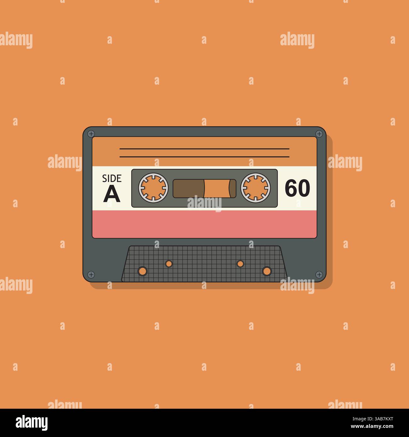 Retro audio tape cassette. Flat design vector illustration Stock Vector ...