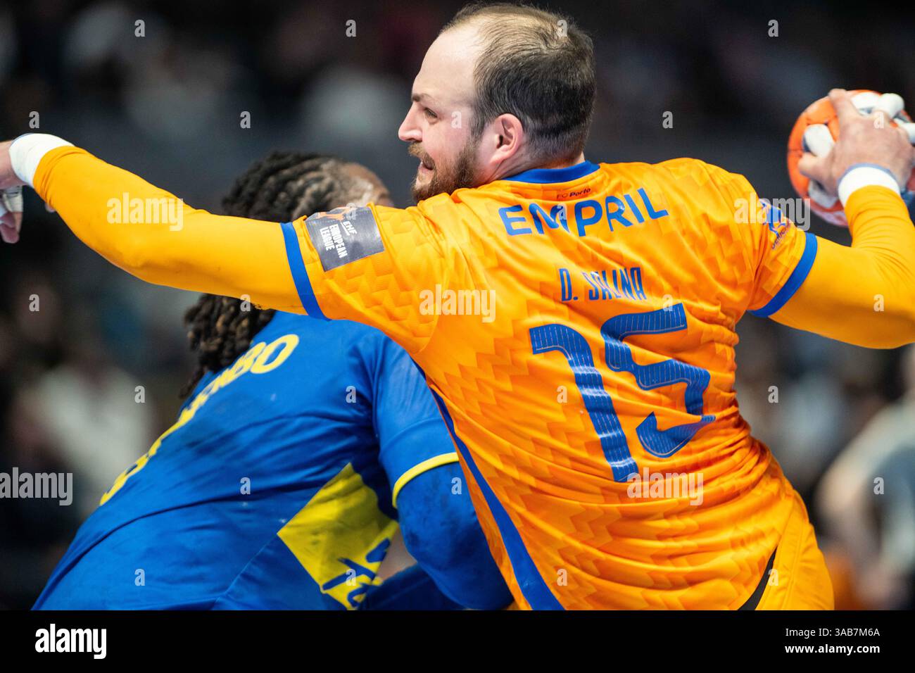 Daymaro Salina of Porto during the EHF European League, Play-offs, round of 16, 2nd leg handball ...