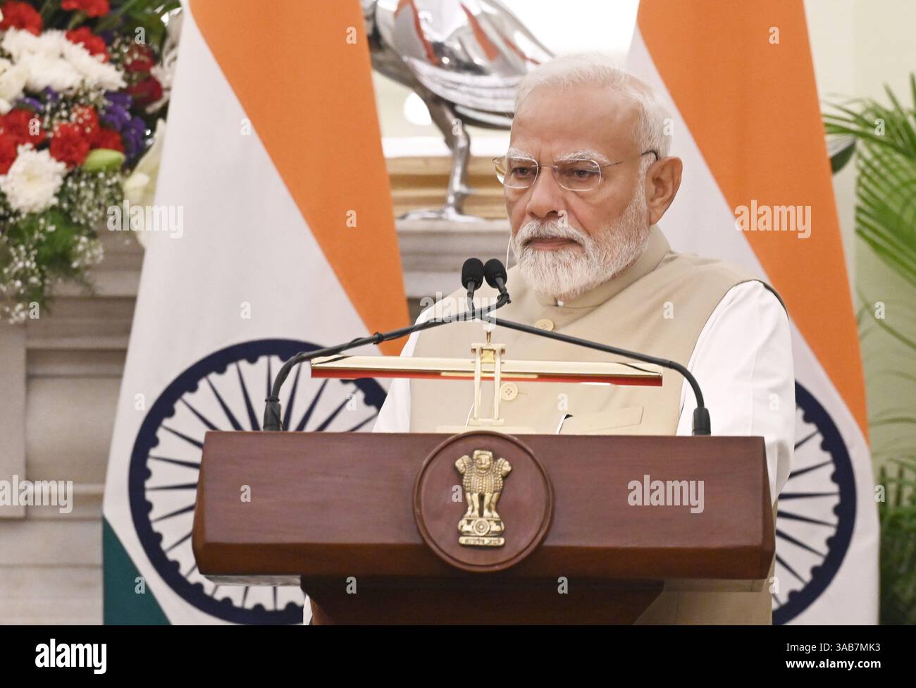 NEW DELHI, INDIA - APRIL 1: Prime Minister Narendra Modi during a joint ...