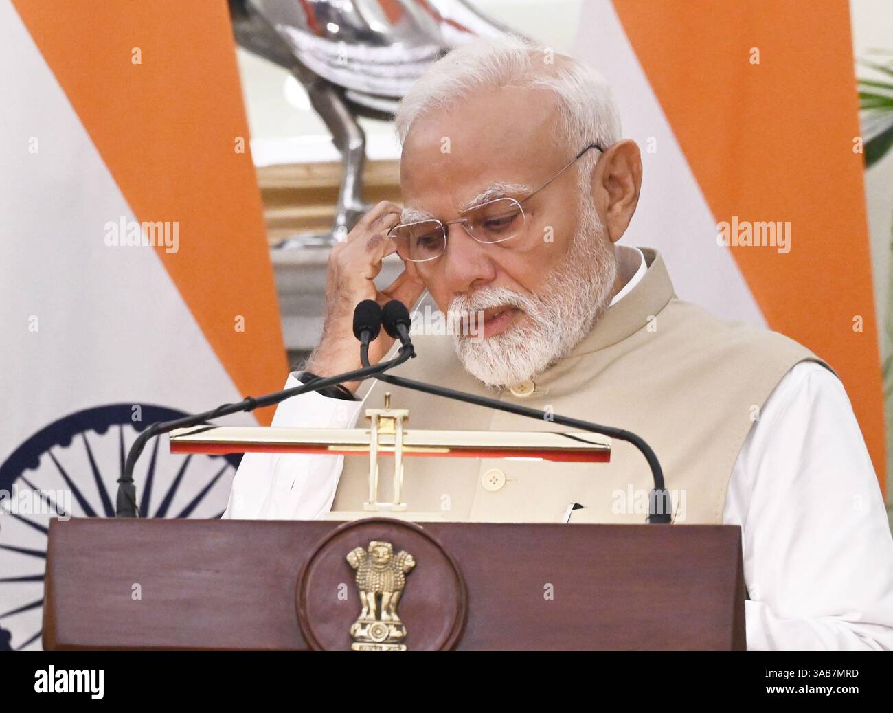 NEW DELHI, INDIA - APRIL 1: Prime Minister Narendra Modi during a joint ...