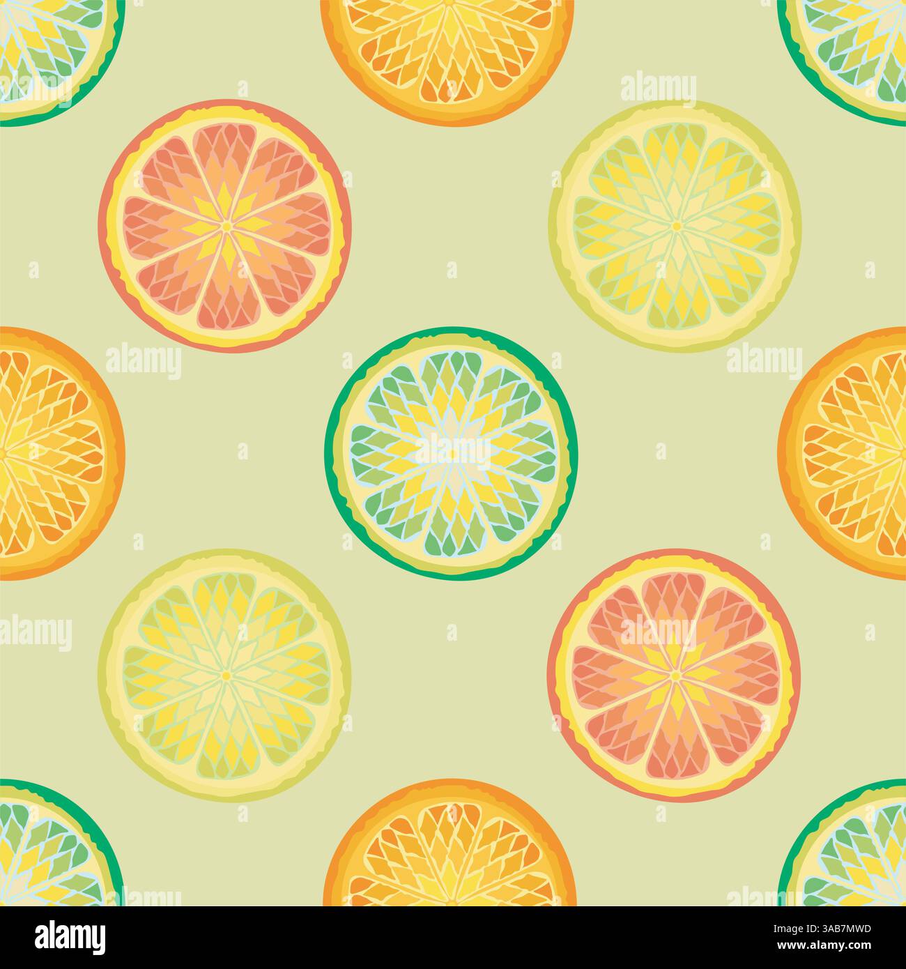 Pattern with fresh citrus slices. Orange, lemon, lime, grapefruit slices. Creative concept ...