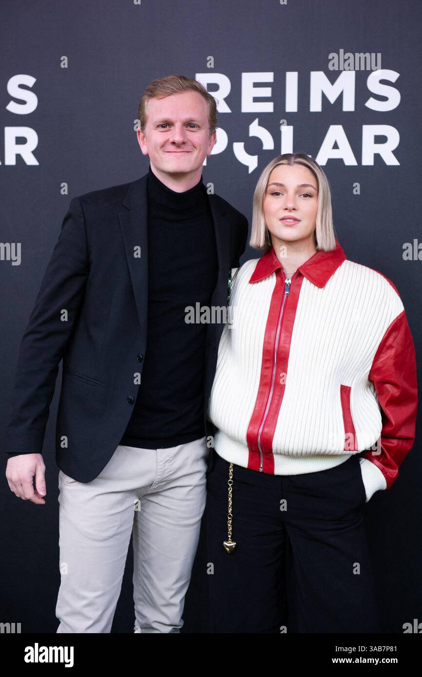 Henri Giey and Flavie Delange attending the Opening Red Carpet of the ...