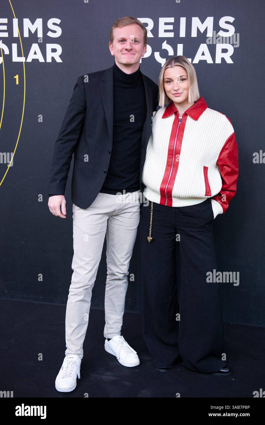 Henri Giey and Flavie Delange attending the Opening Red Carpet of the ...