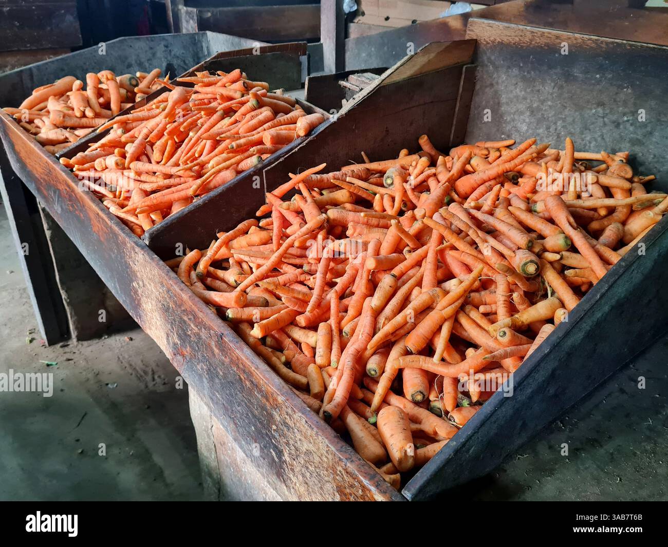 Carrots for sale at a traditional fruit and vegetable market in Jakarta ...