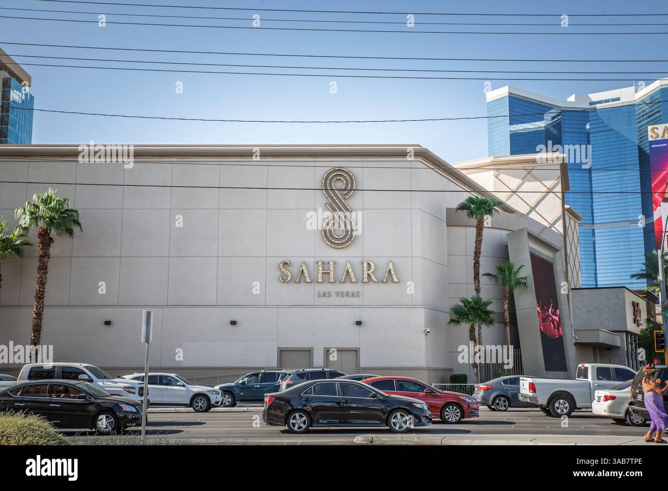 LAS VEGAS, AUGUST 21, 2024: Exterior view of the Sahara Las Vegas hotel ...