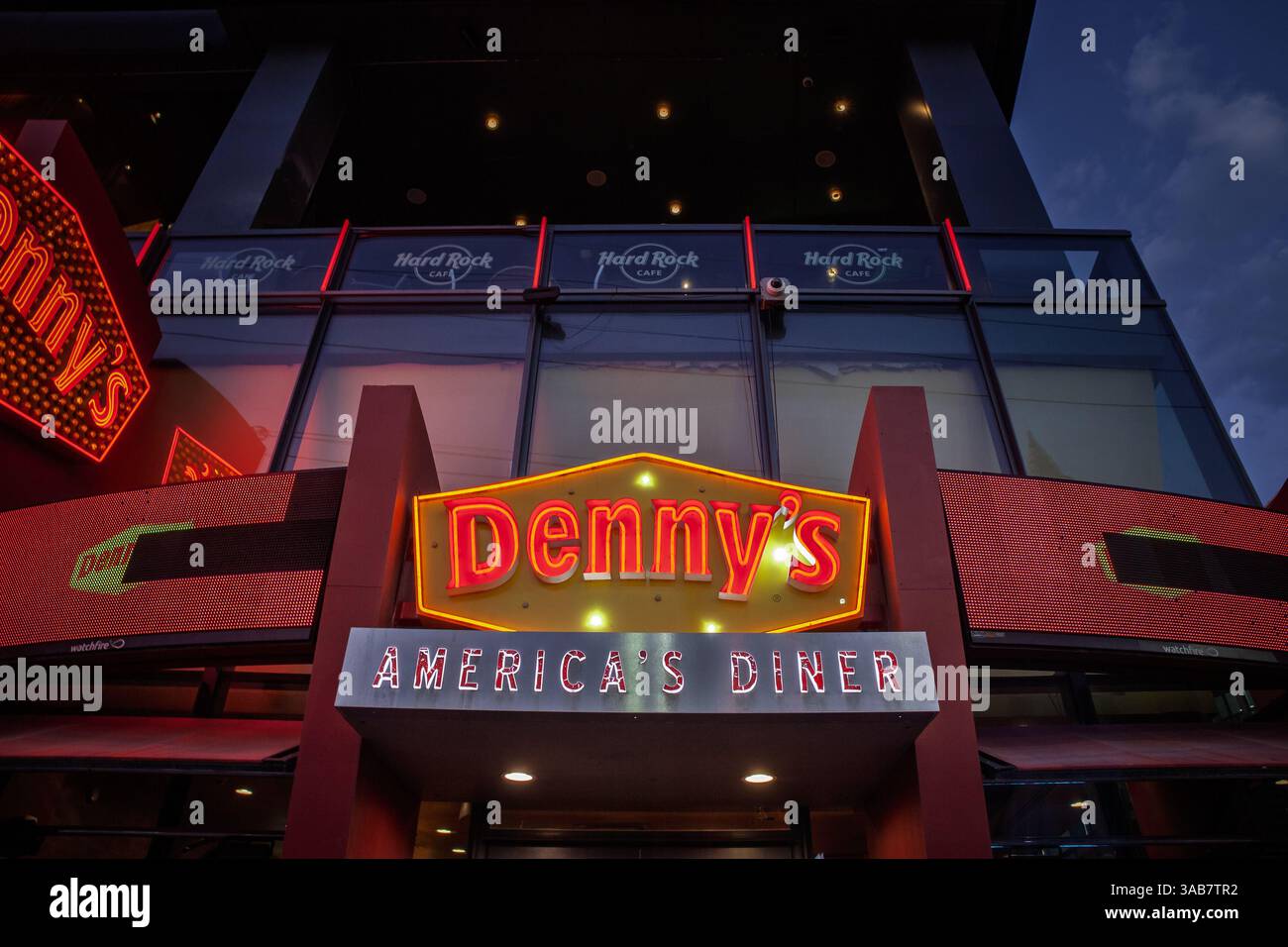 LAS VEGAS, AUGUST 21, 2024: Denny's logo in front of their restaurant ...