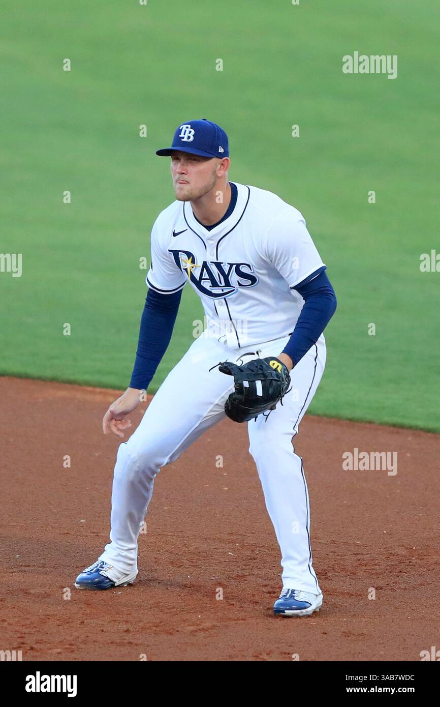 TAMPA, FL - APRIL 01: Tampa Bay Rays First Baseman Curtis Mead (25) at first base during the ...
