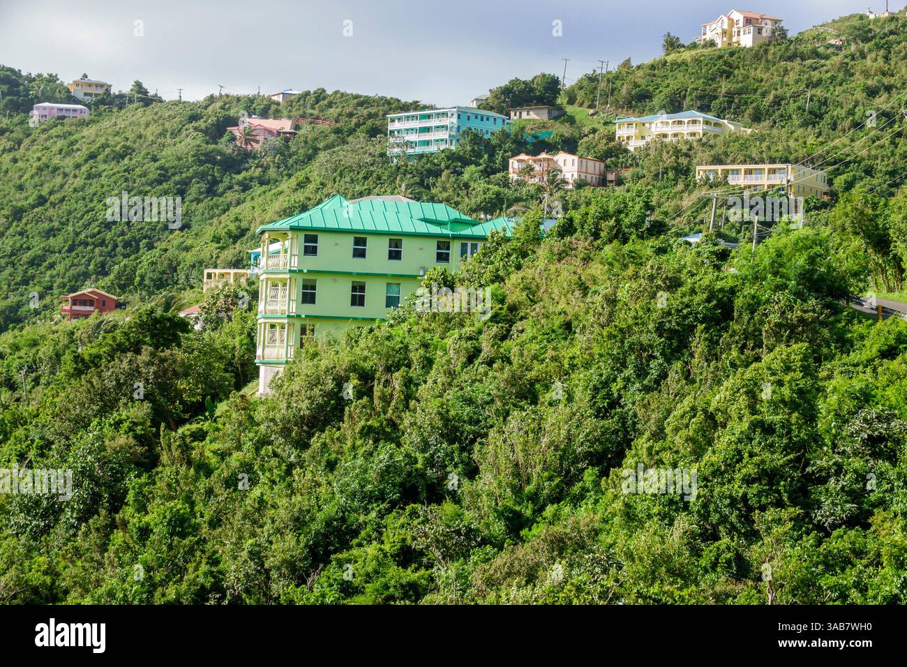 Road Town Tortola,British Virgin Islands BVI,central mountain range ...