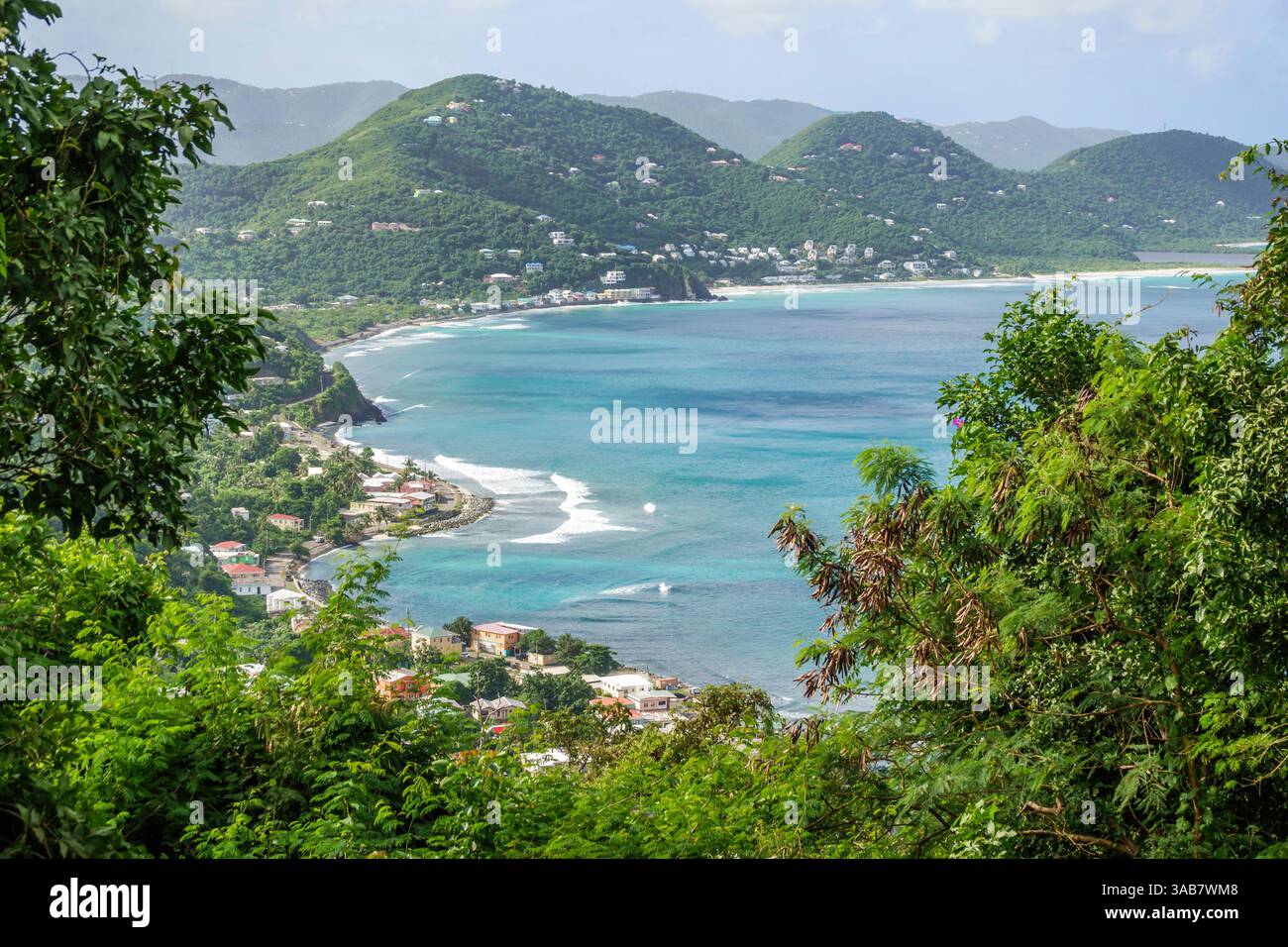 Road Town Tortola,British Virgin Islands BVI,view from North Coast Road ...