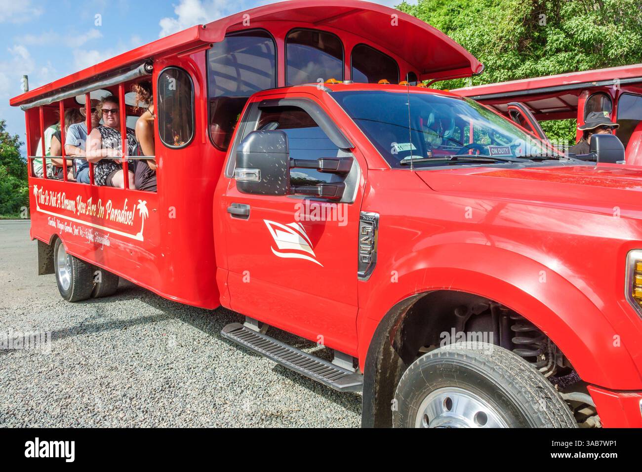 Paradise island quote on truck hi-res stock photography and images - Alamy