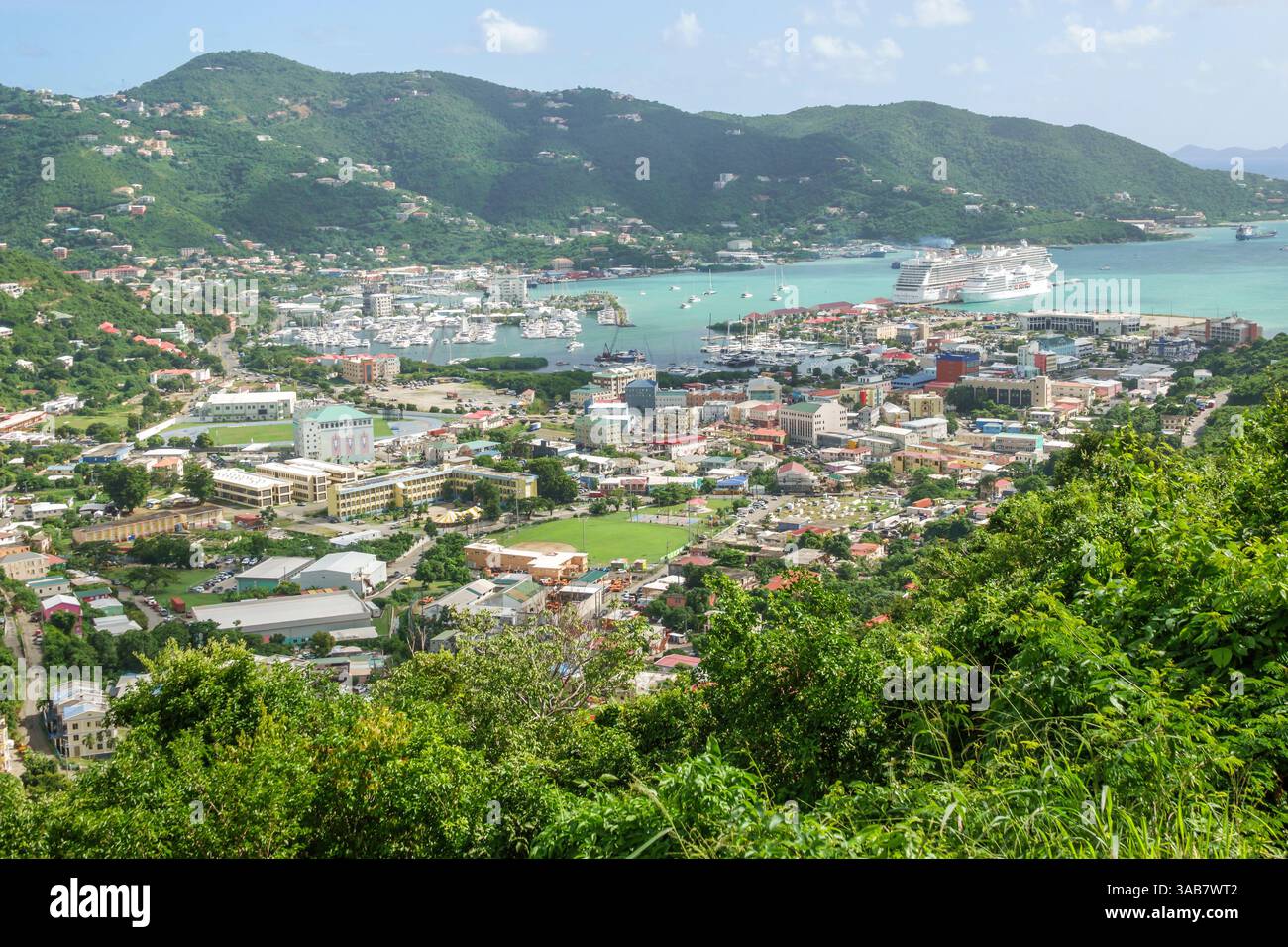 Road Town Tortola,British Virgin Islands BVI,Ridge Road overlook view ...