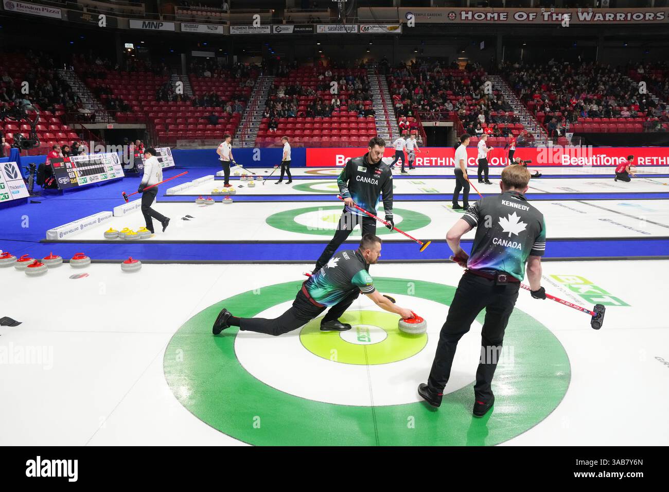 Moose Jaw, Canada. 01st Apr, 2025. Canada's first Ben Herbert throws a ...