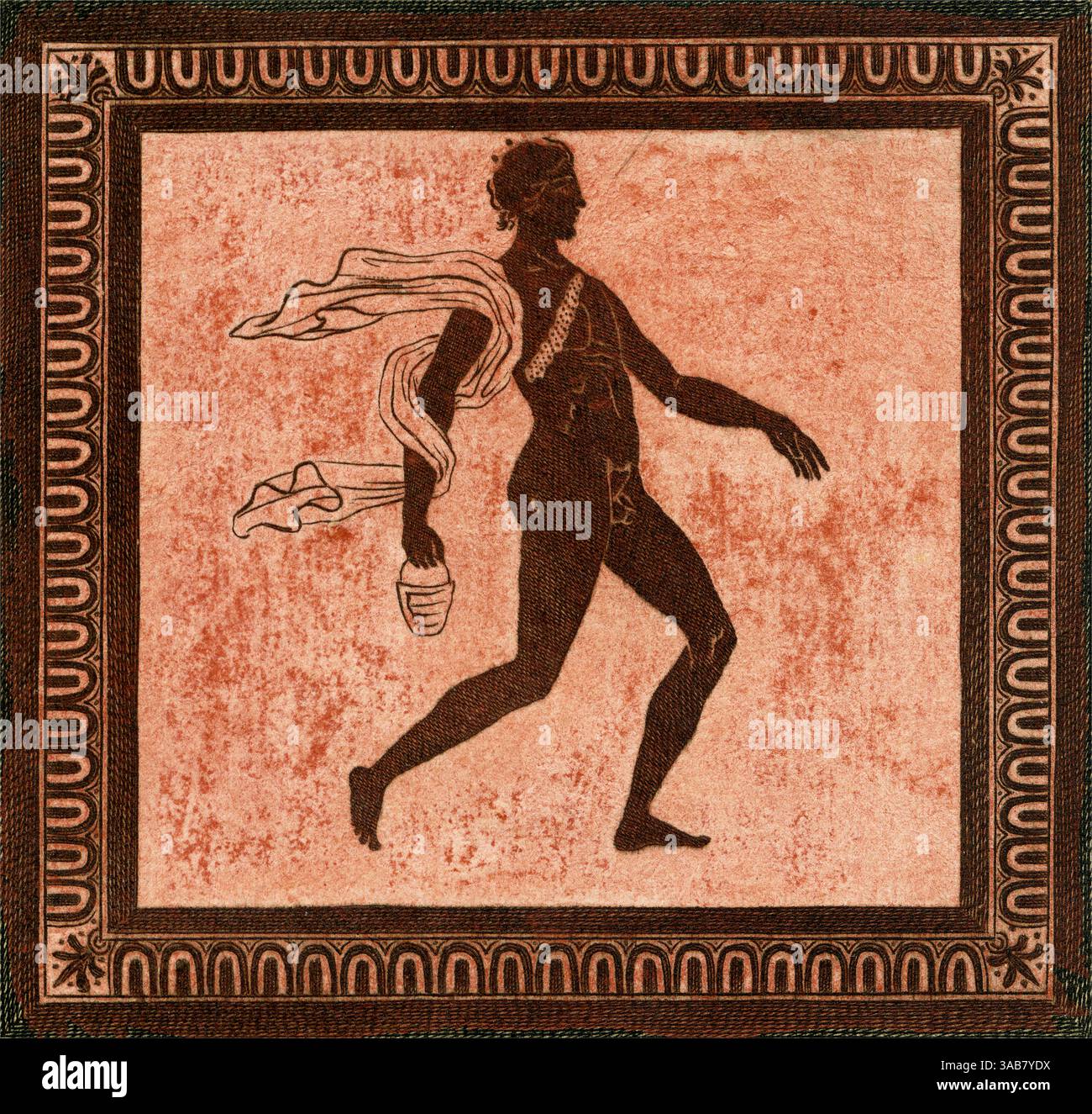 Ancient Greek Black-Figure Vase Art: Dionysian Figure with Wine Cup ...