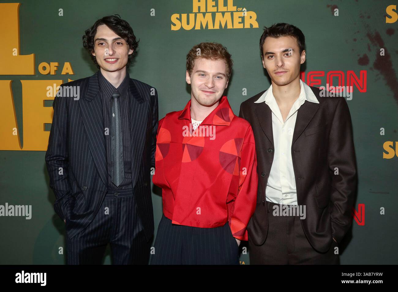 Actors Finn Wolfhard, from left, Fred Hechinger and Billy Bryk attend ...
