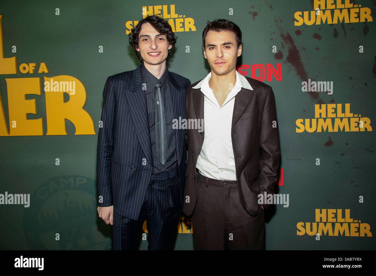 Actors Finn Wolfhard, left, and Billy Bryk attend the premiere of "Hell ...