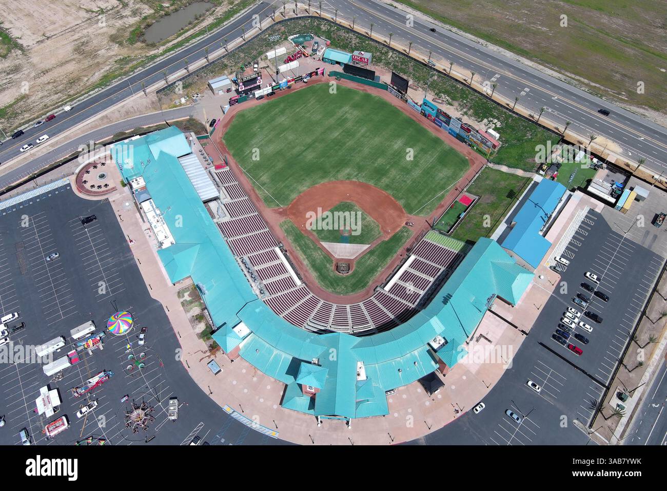 A general overall aerial view of Lake Elsinore Diamond stadium, Tuesday ...