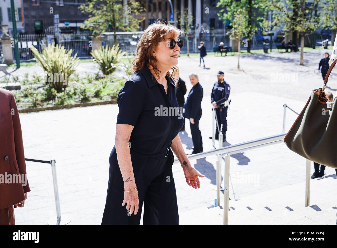 American actress Susan Sarandon is seen walking through the streets of ...