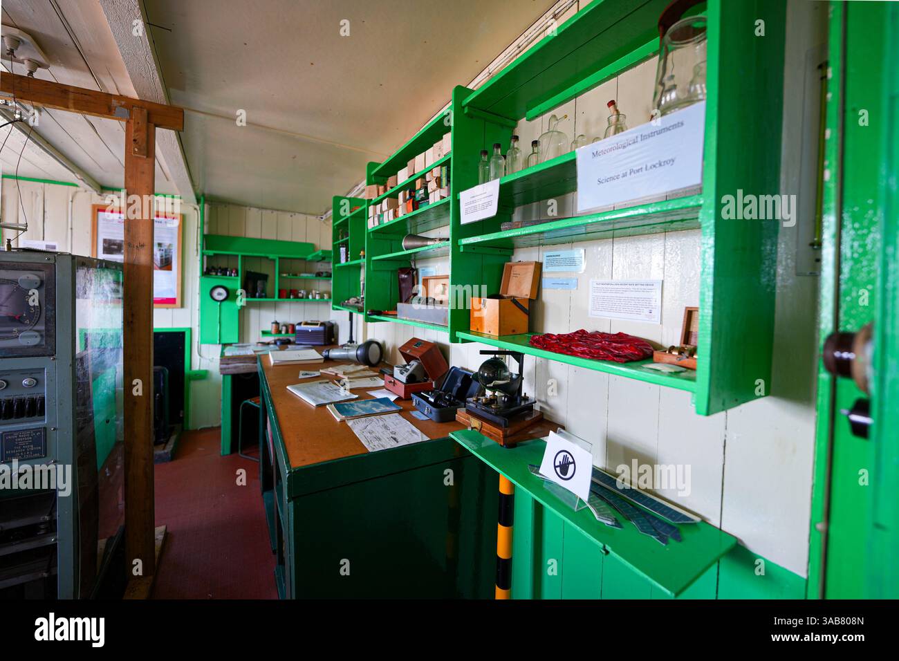 Meteorological instruments in the lab of Bransfield House in Port ...