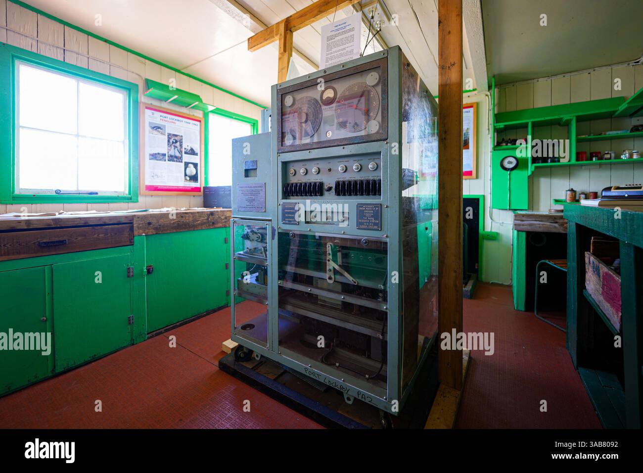 Ionospheric recording equipment in the lab of Bransfield House in Port ...