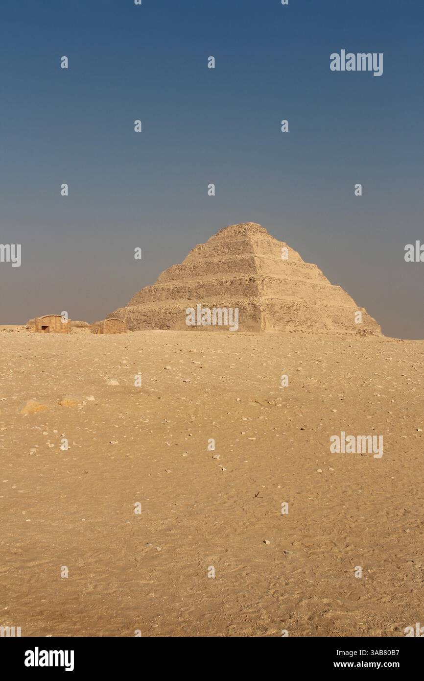Step Pyramid of Djoser (or Djeser and Zoser) and a man at Saqqara, Egypt Stock Photo - Alamy
