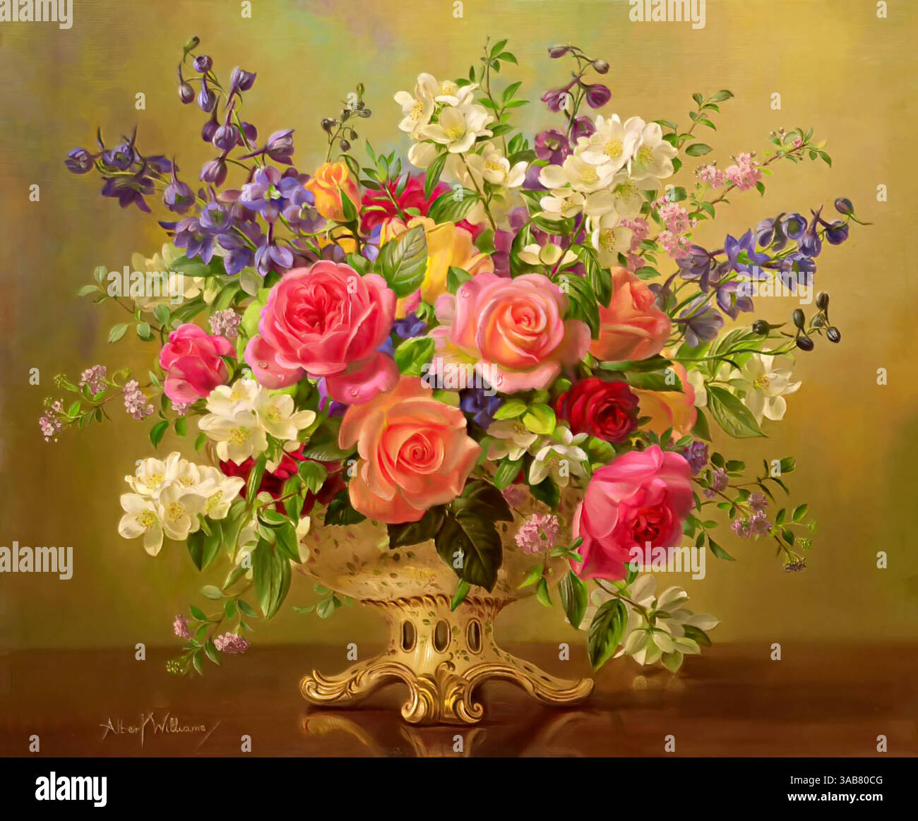 An Arrangement of June Flowers (painting), by Williams, Albert (1922 ...