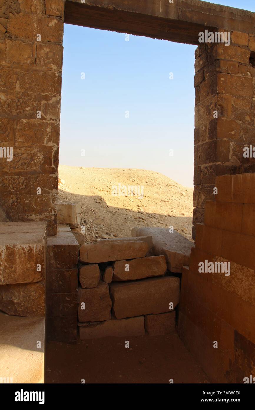 Column of colonnaded corridor into complex of the Step Pyramid of ...