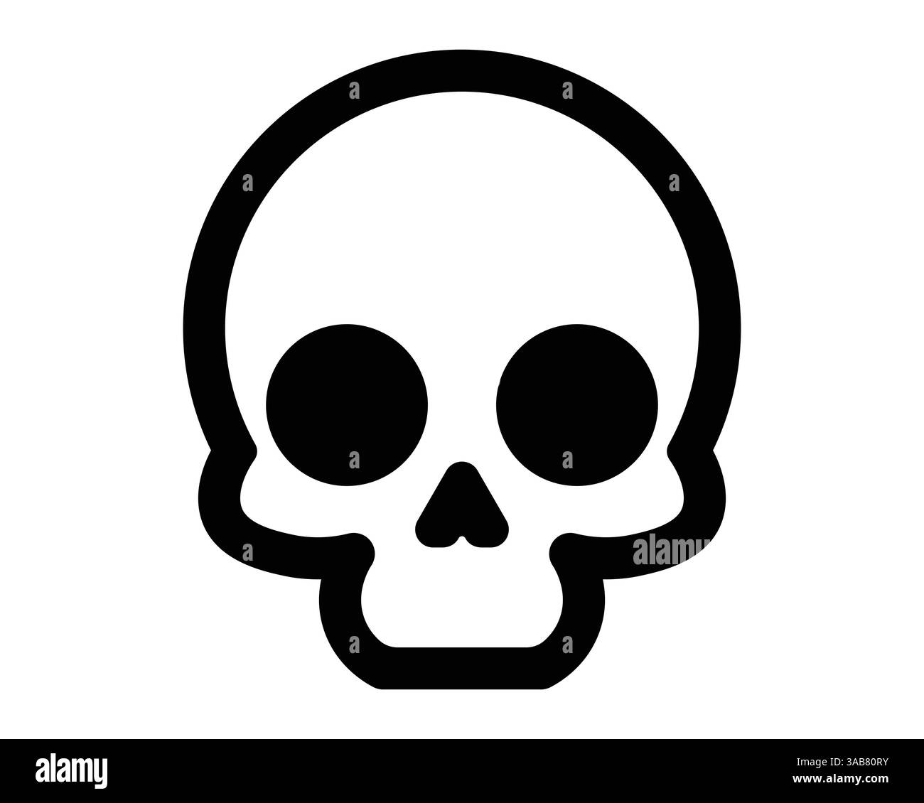 Black and White Simple Skull Icon for Halloween, Horror Themes ...