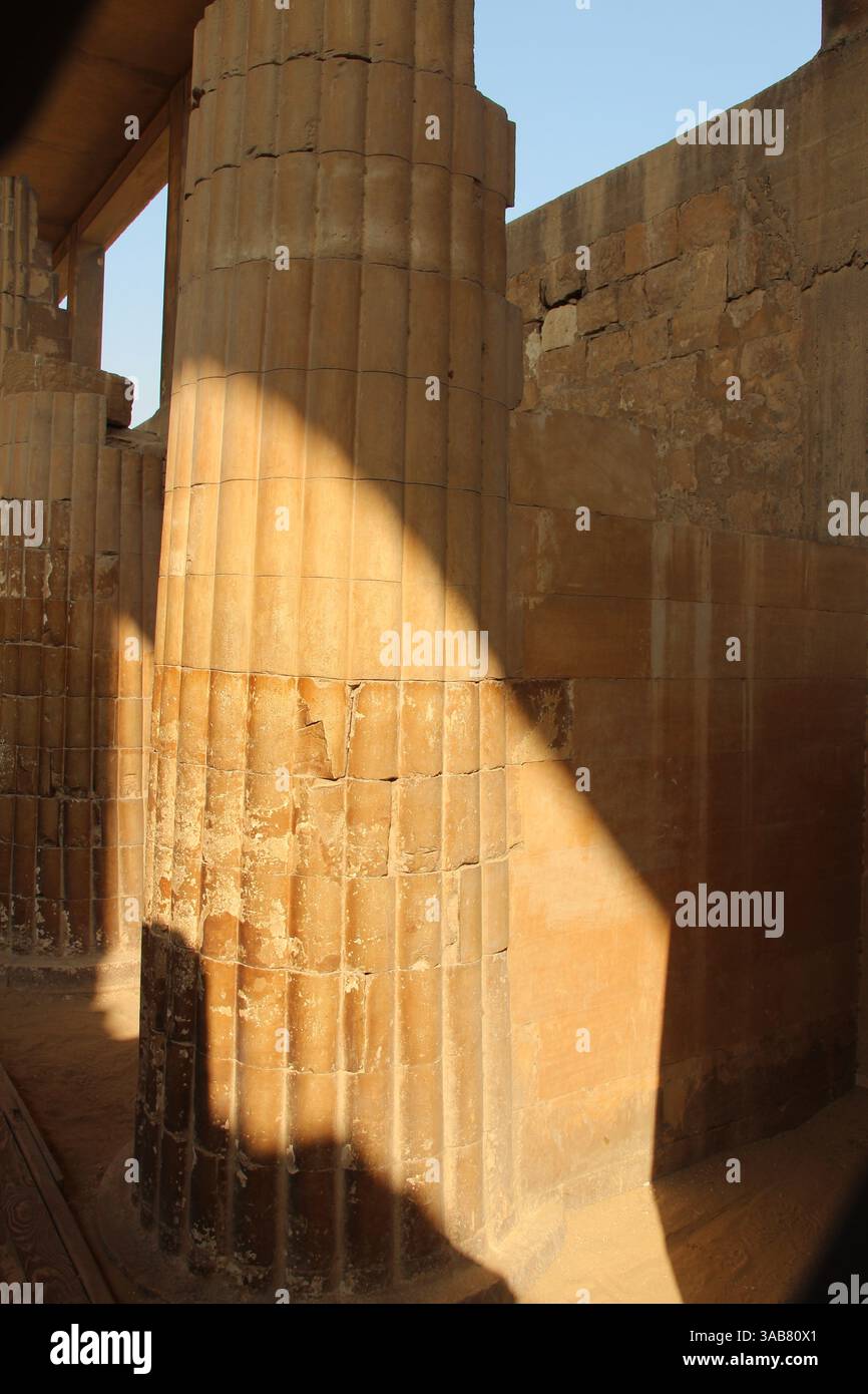 Column of colonnaded corridor into complex of the Step Pyramid of ...