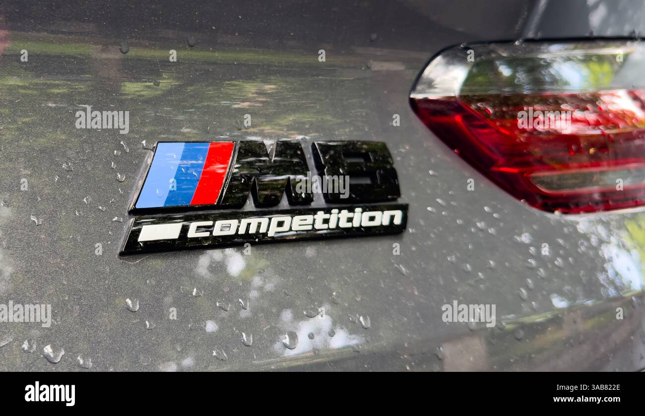 Yerevan, Armenia, June 22, 2023: Close up view of a BMW M8 Competition ...