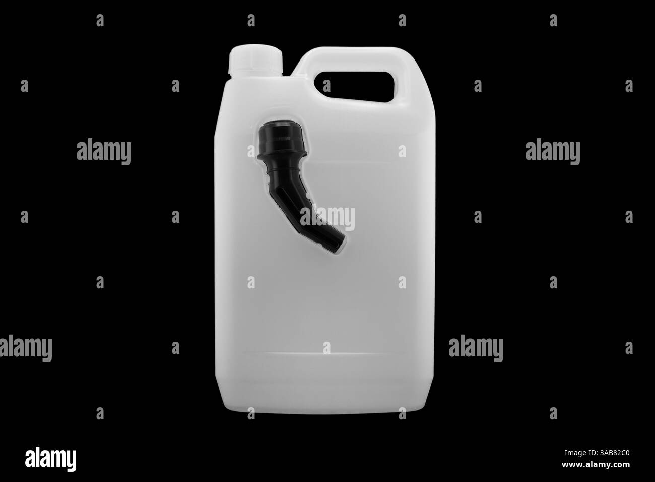 Windshield washer fluid canister isolated on black background ...