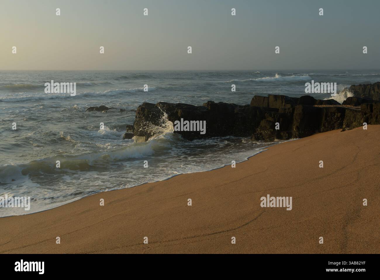 Early morning scenic beauty on beach, holiday destination town, Ballito ...