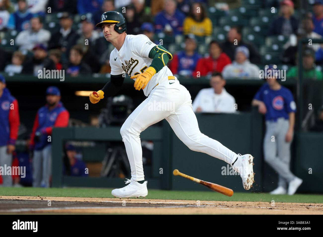 Athletics' Brent Rooker watches his 2-run homer run in first inning ...