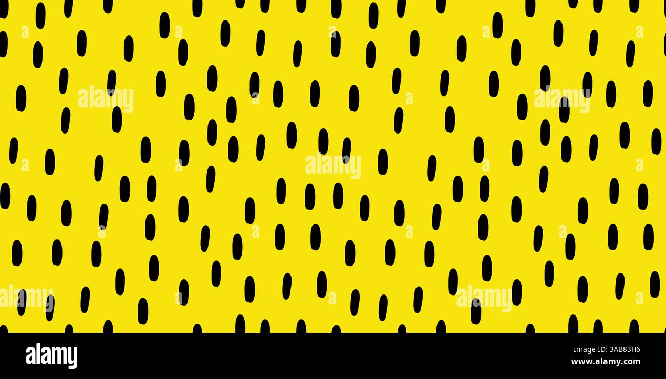 Seamless pattern with Small Dashes. Various dots and doodle lines. Repeated black spots on ...