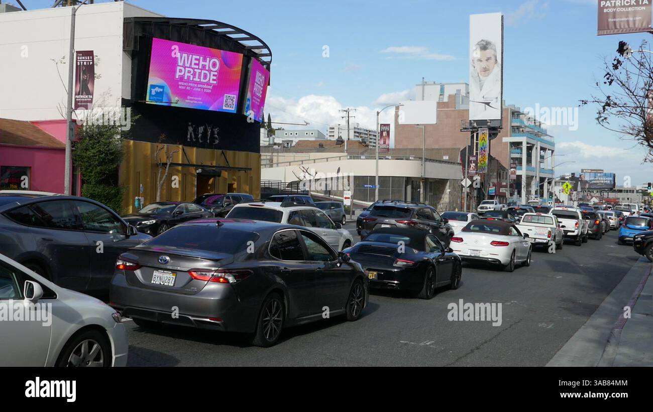 Los Angeles, California, USA 1st April 2025 Gridlock Traffic on Sunset ...