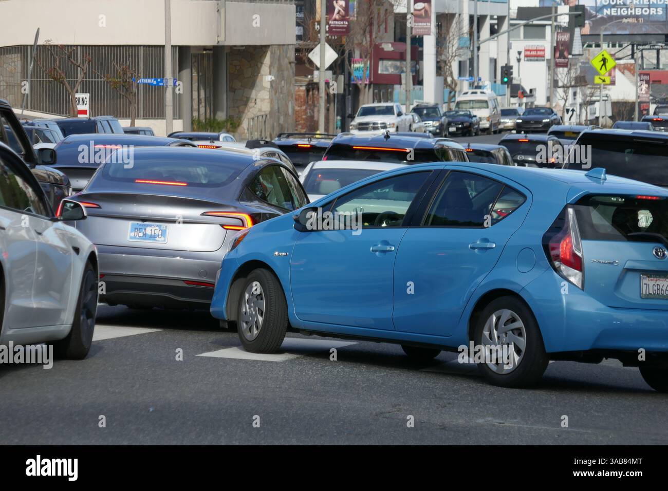 Los Angeles, California, USA 1st April 2025 Gridlock Traffic on Sunset ...