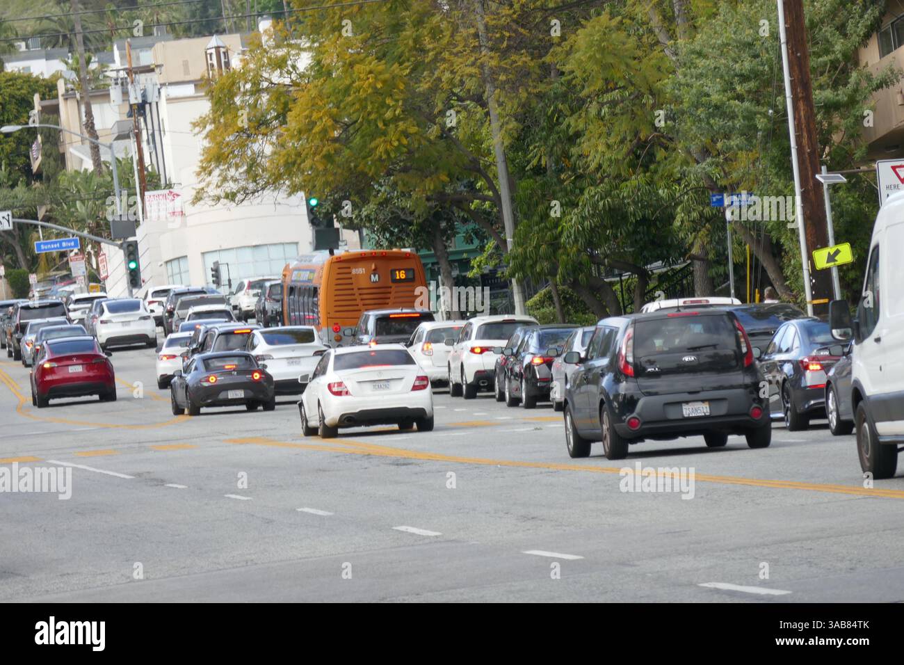 Los Angeles, California, USA 1st April 2025 Gridlock Traffic on Sunset ...
