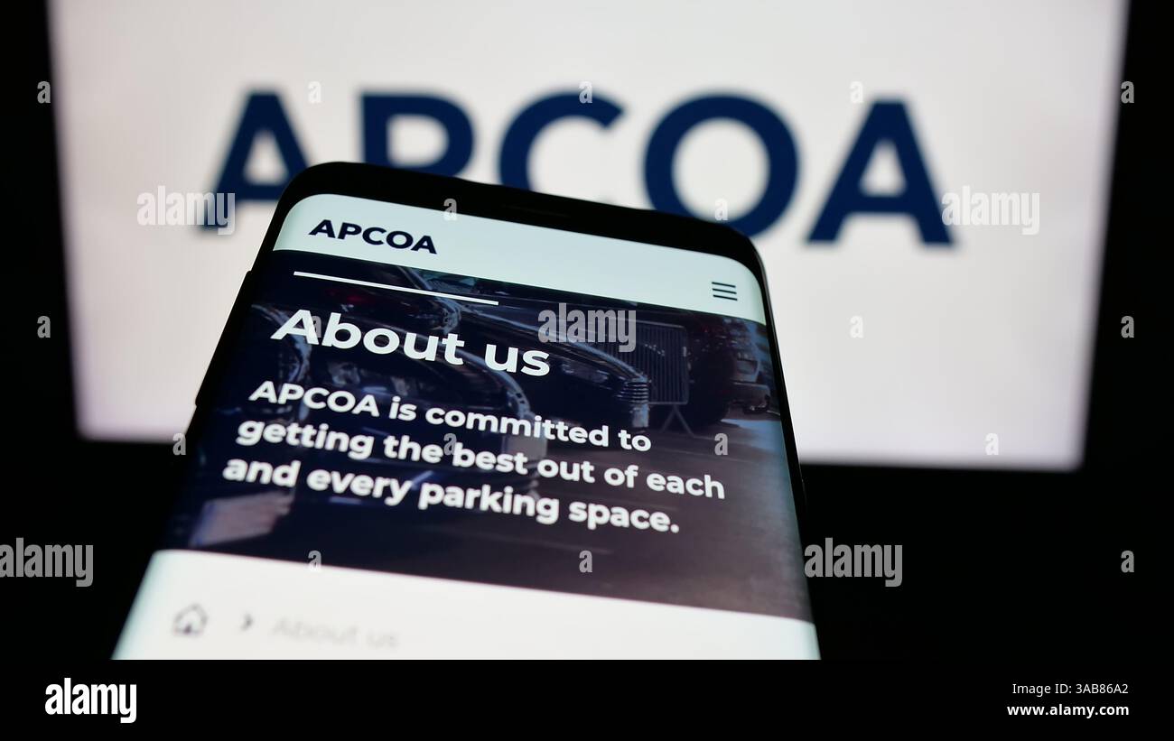 In this photo illustration, a mobile phone with the logo of German ...