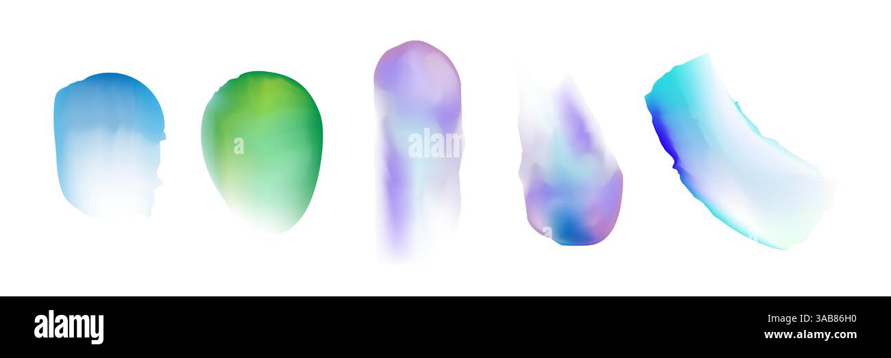 Watercolour brushstroke shapes. Translucent paint splotches. Colorful ...